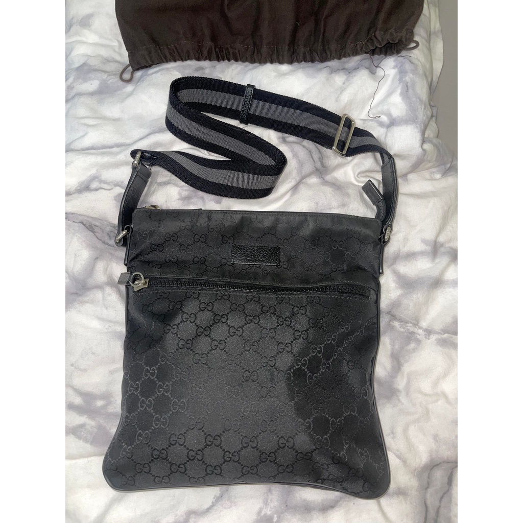 GUCCI 老花尼龍斜背郵差包 斜背包 LV BV | 蝦皮購物