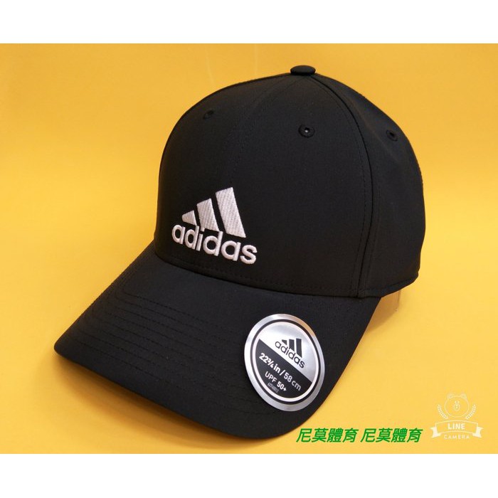 ADIDAS 吸濕排汗 透氣 電繡運動帽 棒球帽 帽子 基本PERF CAP LOGO黑白 可調後扣 S98159 | 蝦皮購物