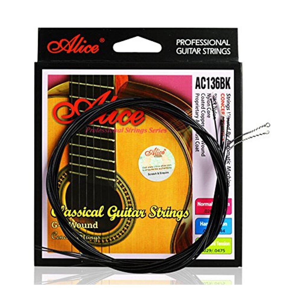 小叮噹的店 - 全新 Alice AC136BK 古典吉他弦 演奏用琴弦 高級黑色尼龍弦 紙盒裝 | 蝦皮購物