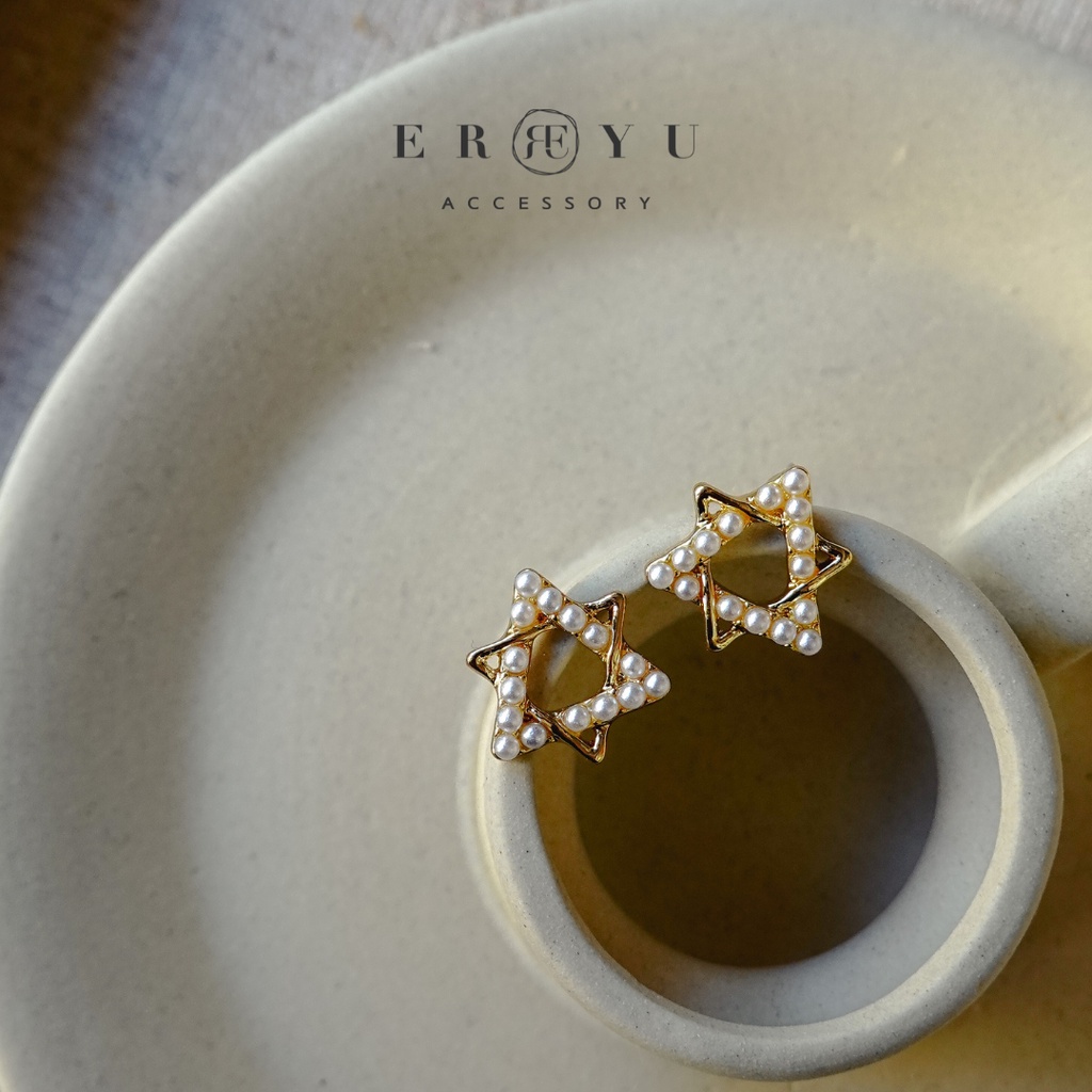 【ERYU】現貨｜星星相印 - 925銀針﻿ 耳釘 可改夾 | 蝦皮購物