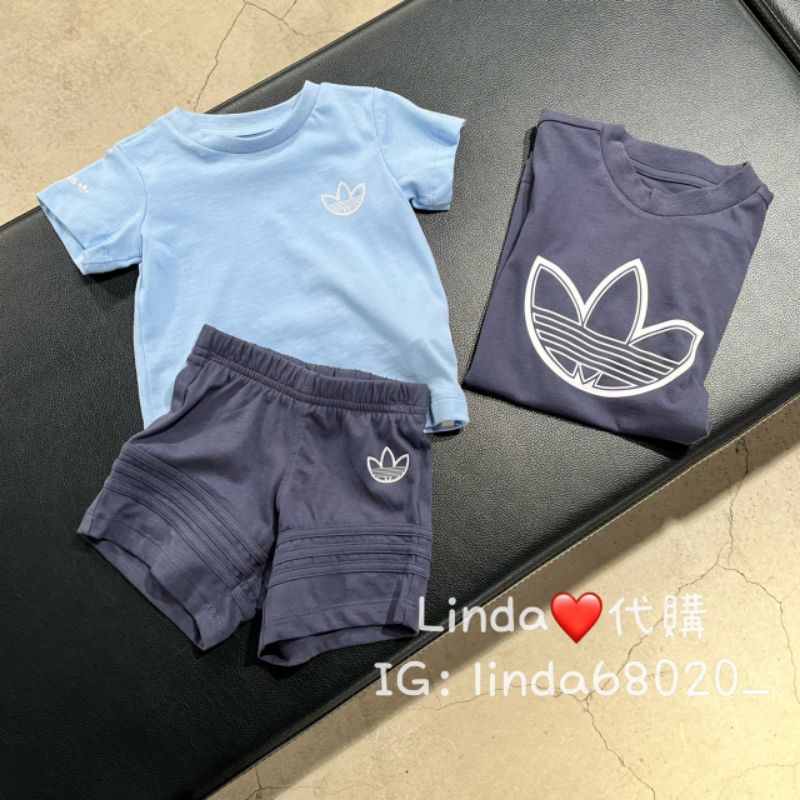 Linda ️代購 ADIDAS 愛迪達 運動 套裝 童裝 藍色 小童 短袖 上衣 短褲 HE2071 HE2075 | 蝦皮購物