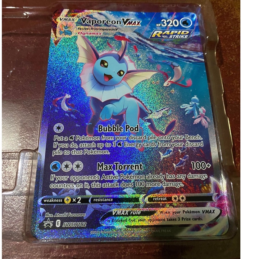[ 雲玩家卡鋪 ] 國際版寶可夢 PTCG 水伊布VMAX Vaporeon VMAX HR 異圖 英文 大卡 展示收藏 | 蝦皮購物