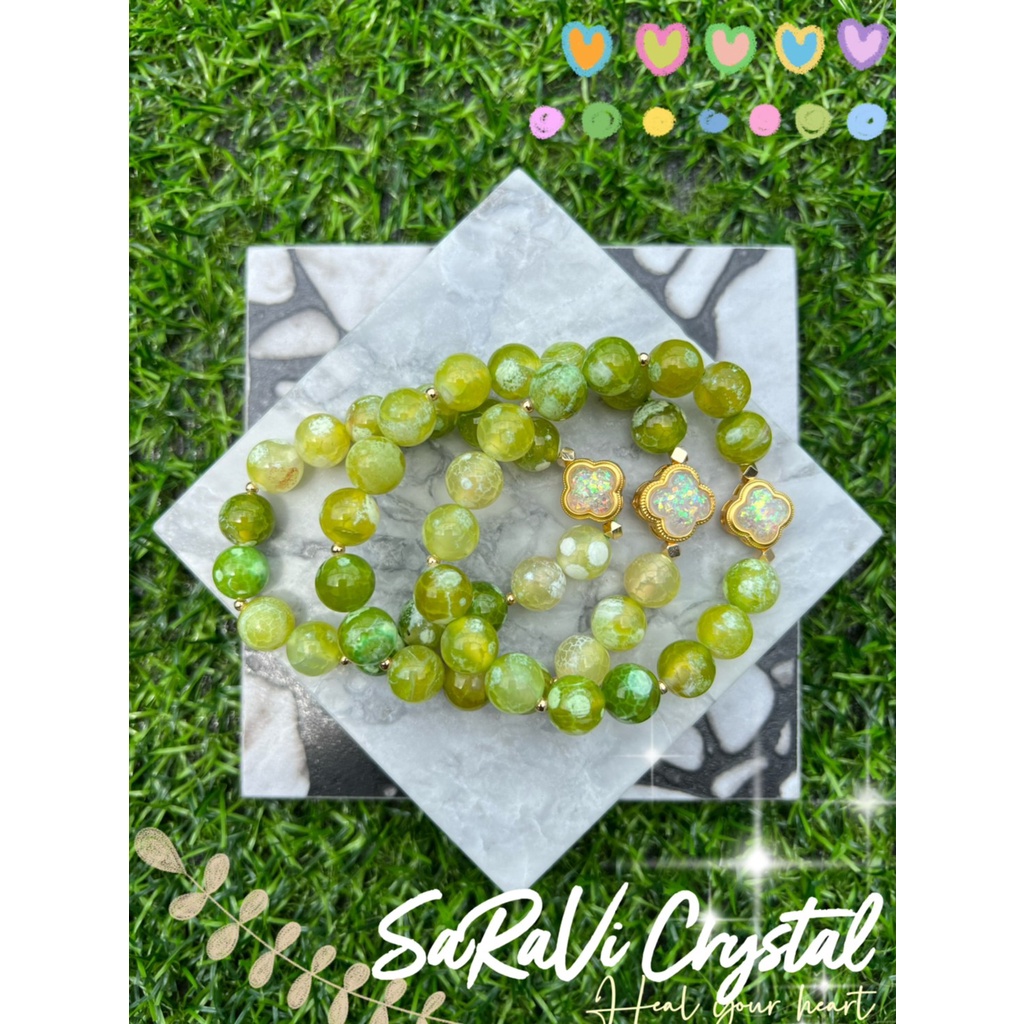 [SaRaVi crystal] 綠紋瑪瑙/綠龍紋瑪瑙 | 蝦皮購物