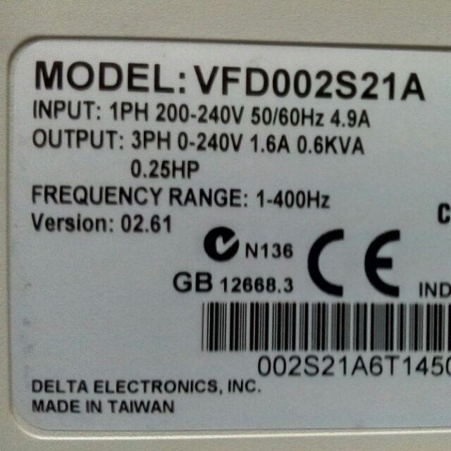 🌞二手現貨DELTA台達S1變頻器VFD002S21A VFD004S21A VFD002S23A VFD004S23A | 蝦皮購物