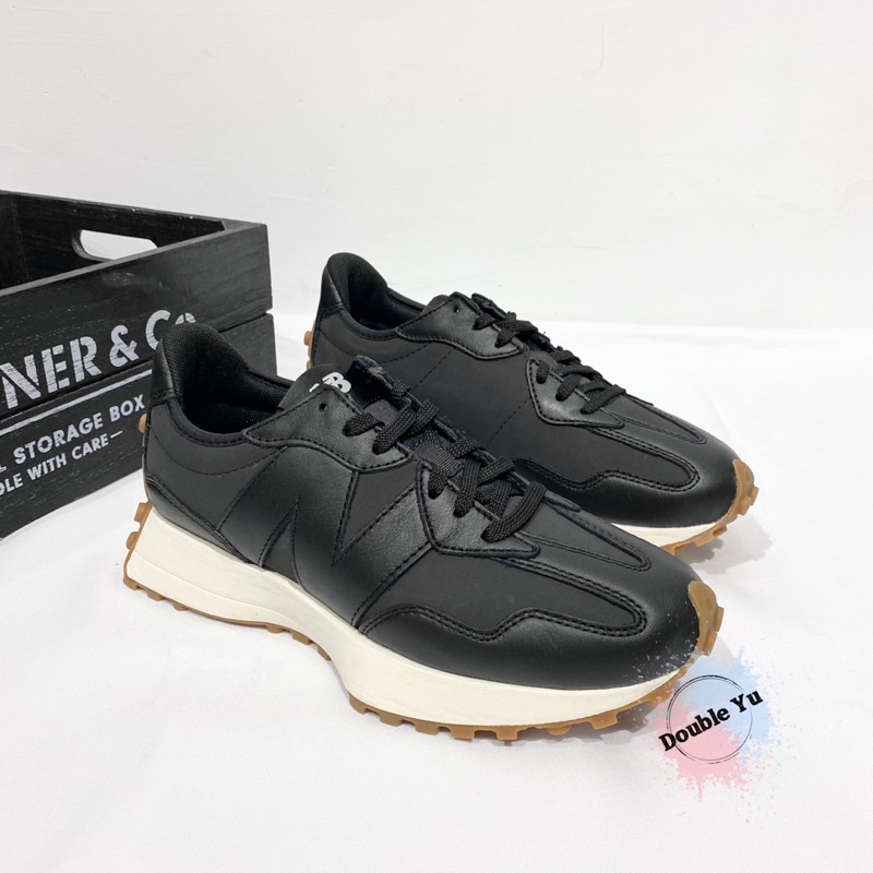 DY• NEW BALANCE 327 WS327LB 黑色 皮革 磨砂皮 拼接 焦糖 膠底 大N 休閒 女鞋 | 蝦皮購物