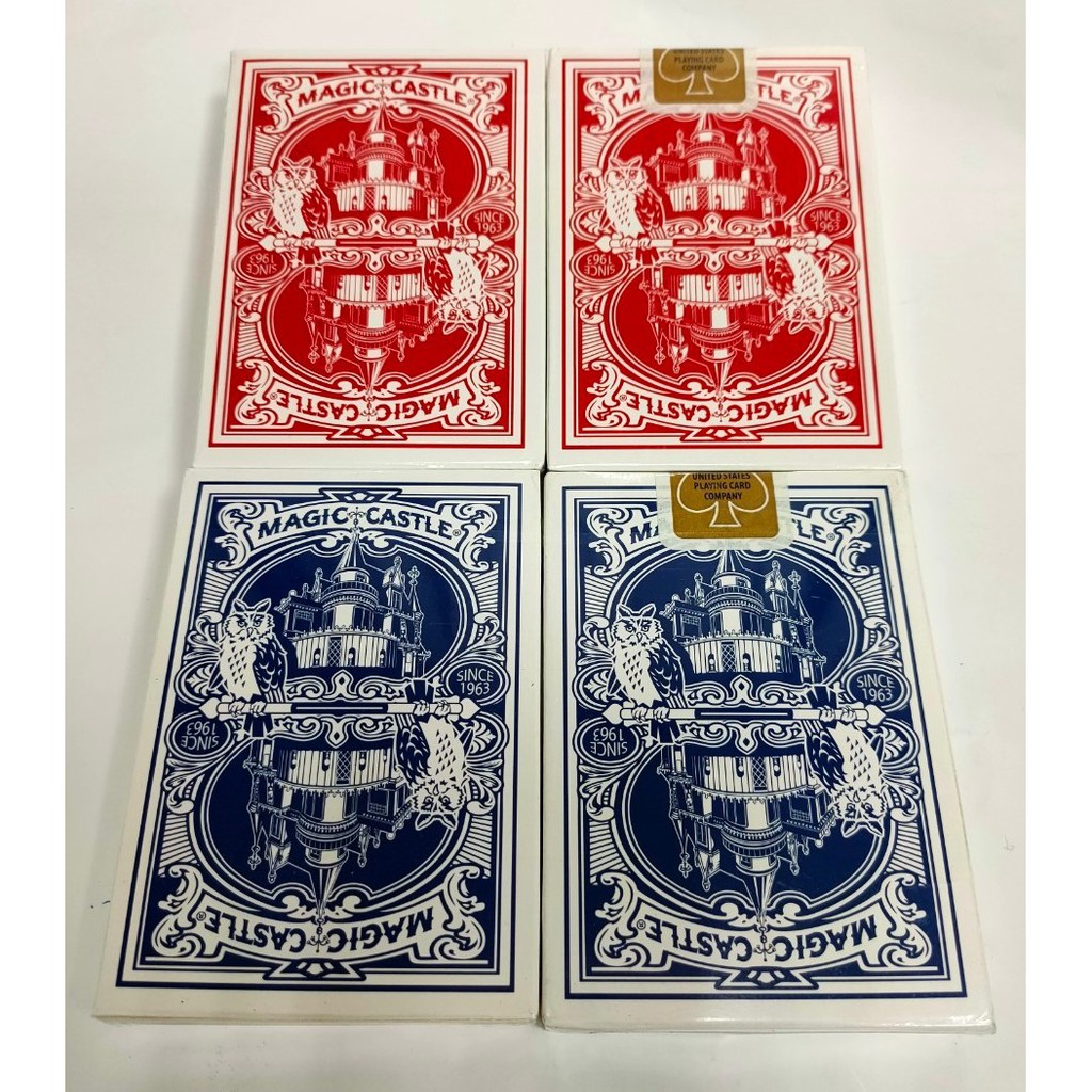 【USPCC 撲克】The Magic Castle 魔法城堡 撲克金標 紅或藍可任選-（原廠小壓角） | 蝦皮購物