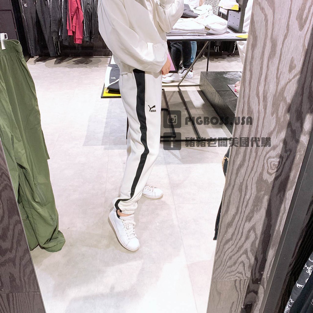 【豬豬老闆】PUMA 流行系列 Classics 長褲 縮口 刷毛 寬鬆 歐規 休閒 男女款 白53028205 黑01 | 蝦皮購物