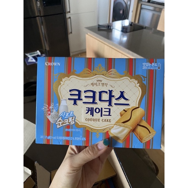 （即期品特價） 韓國CROWM (皇冠) - couque cake (鮮奶油夾心蛋糕) 5入/77g | 蝦皮購物