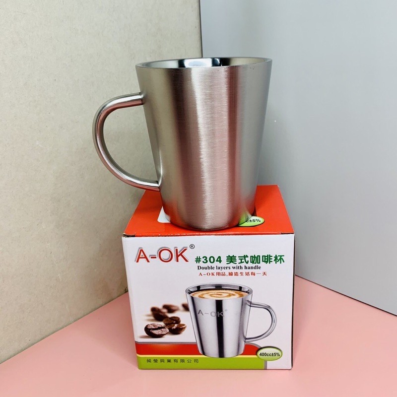 咖啡杯 AOK304不鏽鋼雙層隔熱美式咖啡杯 隔熱杯 咖啡杯 不鏽鋼杯 口杯 水杯 防燙杯 露營杯 杯子 不鏽鋼杯 | 蝦皮購物