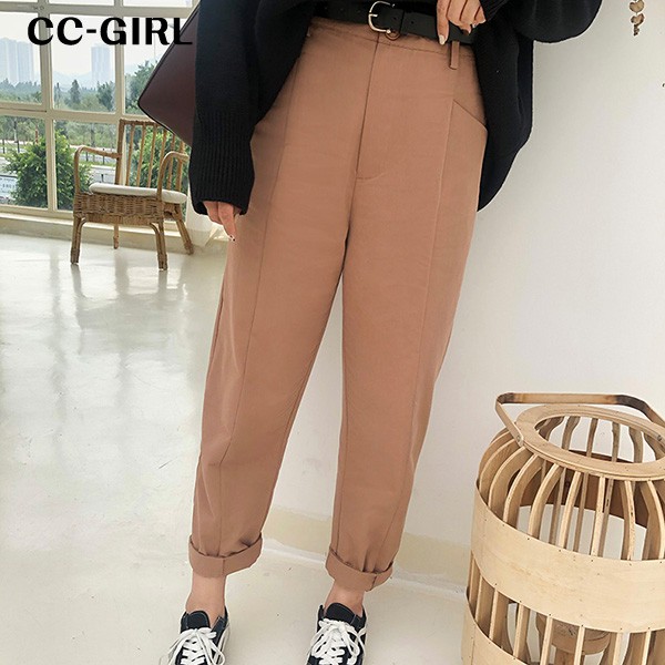 CCGIRL中大尺碼 純色系列直筒口袋棉長褲(無後鬆緊)－共2色 - 適L～5L《67241》大尺碼女裝中大尺碼長褲 | 蝦皮購物