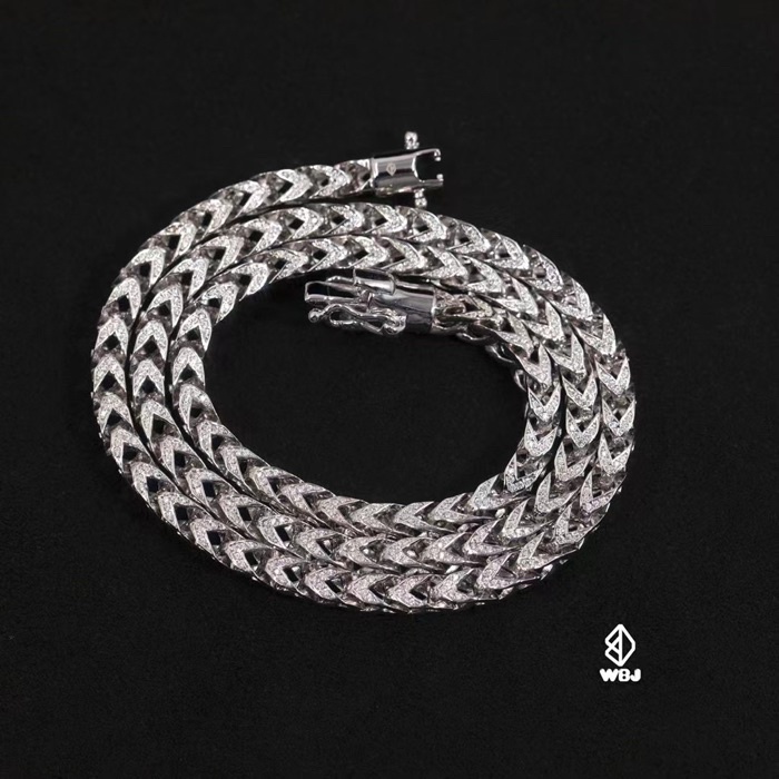 WBJ 5mm純銀法國鍊(素銀/雙面鑲嵌兩款) 純銀項鍊 | 蝦皮購物