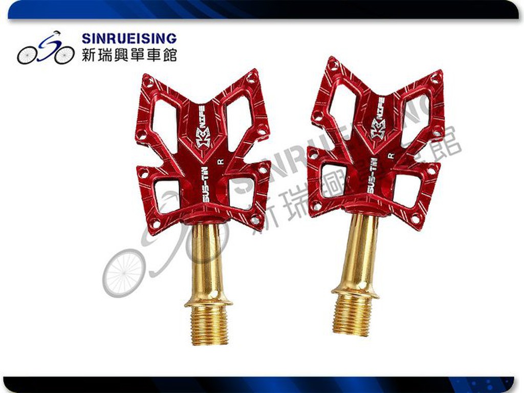 【新瑞興單車館】KCNC STEADY CNC鋁合金軸承踏板/腳踏-紅色 #BK1048-1 | 蝦皮購物