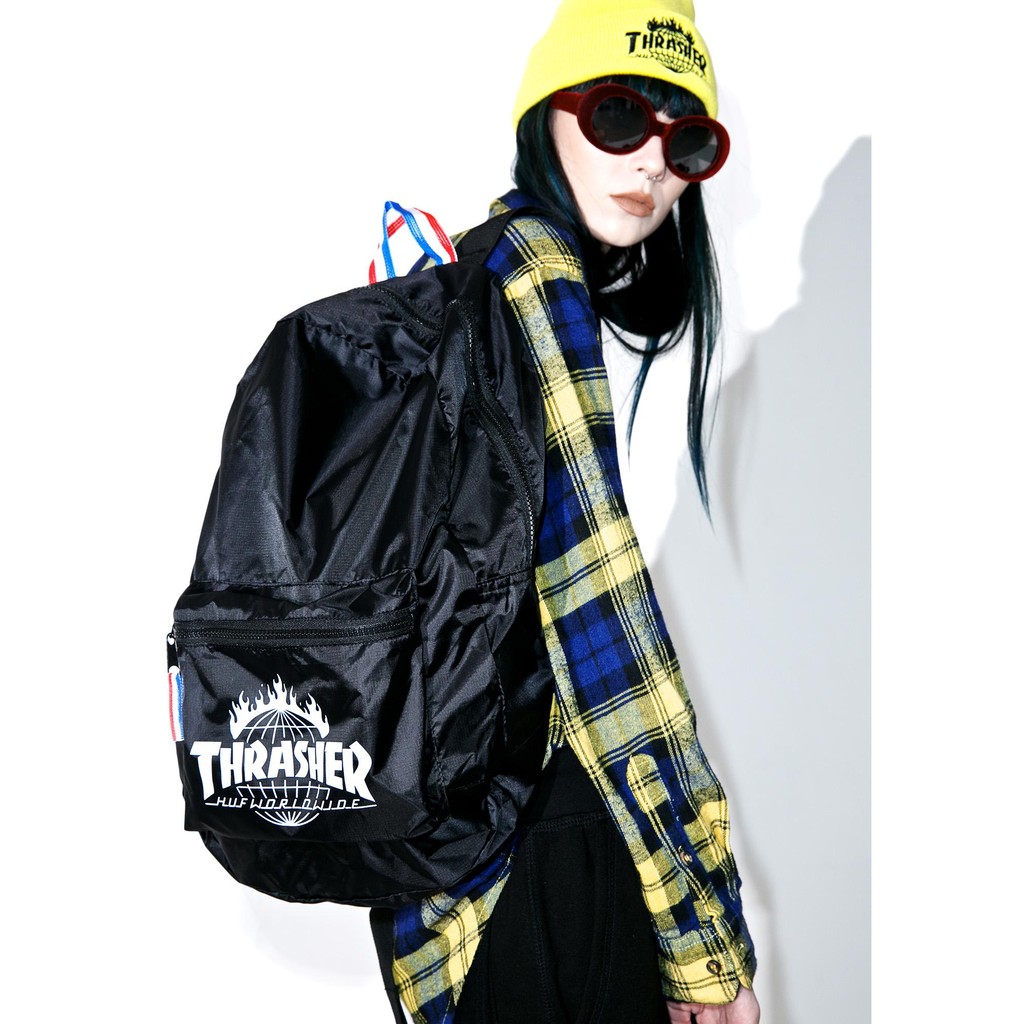 {XENO} 全新正品 HUF x Thrasher Backpack Packable 後背包 攜帶式 包包 尼龍 | 蝦皮購物