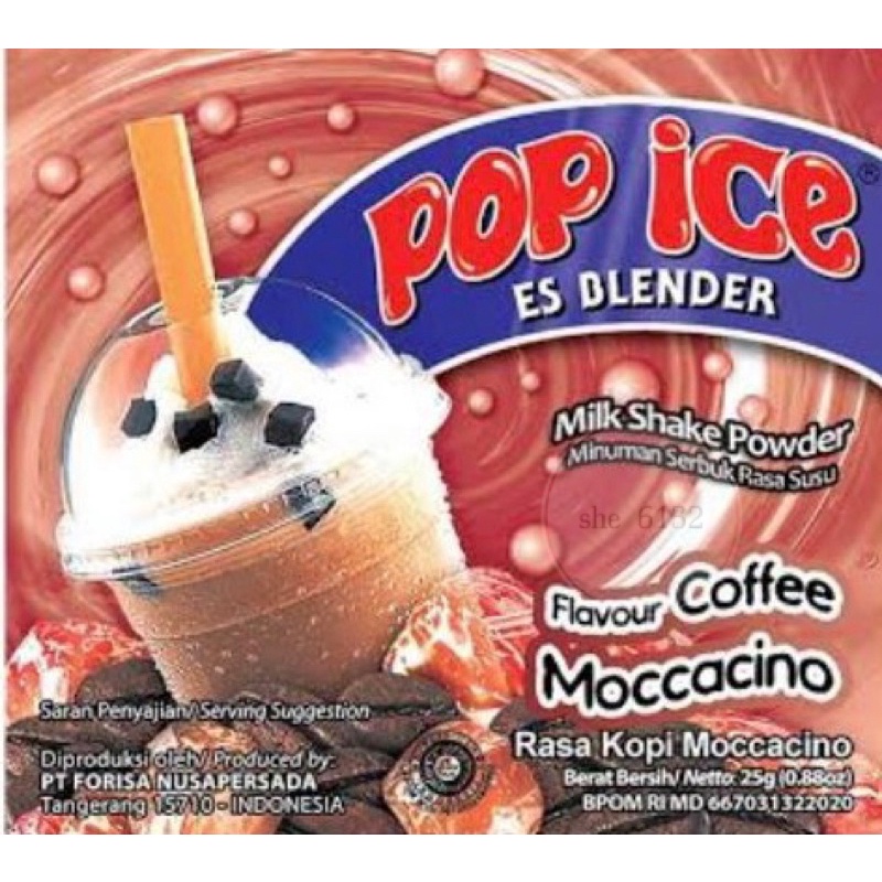 POP ICE Cappuciano/Mocca/Permen shake powder 25g | 蝦皮購物