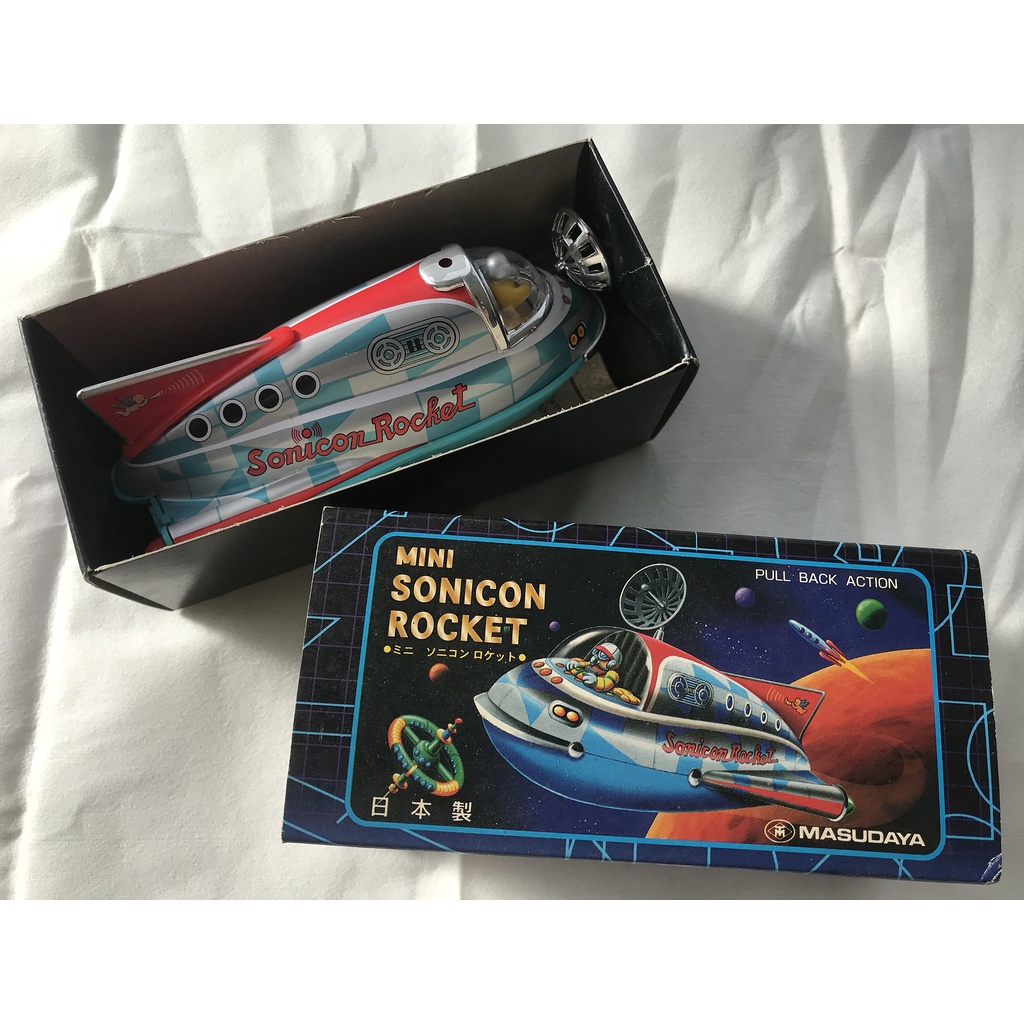 日本製 MASUDAYA 增田屋 鐵皮玩具 MINI SONICON ROCKET 迷你超音波火箭 | 蝦皮購物