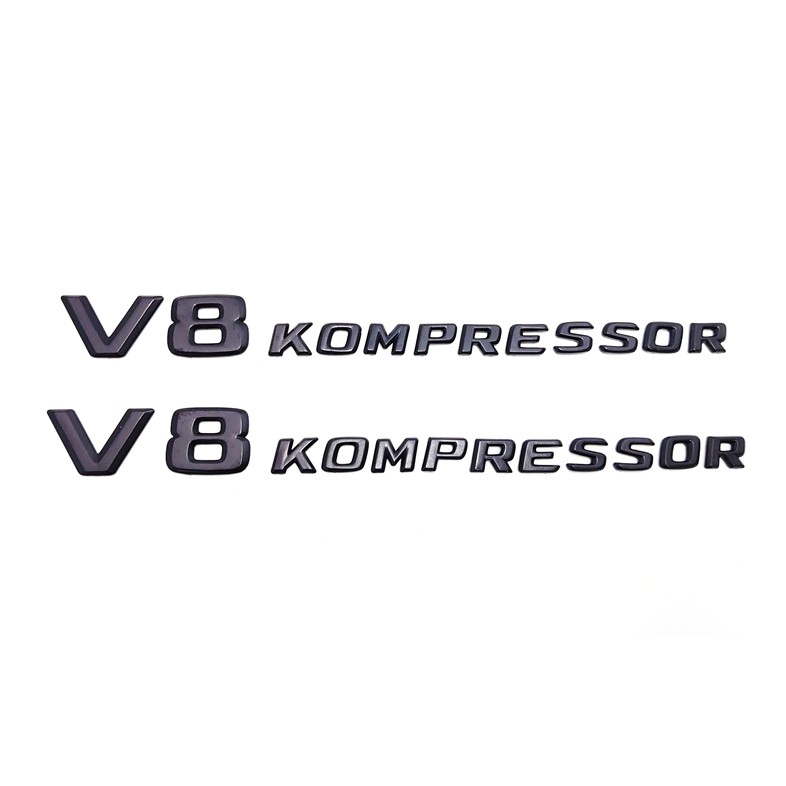 圓夢工廠 Benz 賓士 V8 kompressor V8 KOMPRESSOR 平光黑消光黑 葉子板字貼 左右一對2入 | 蝦皮購物