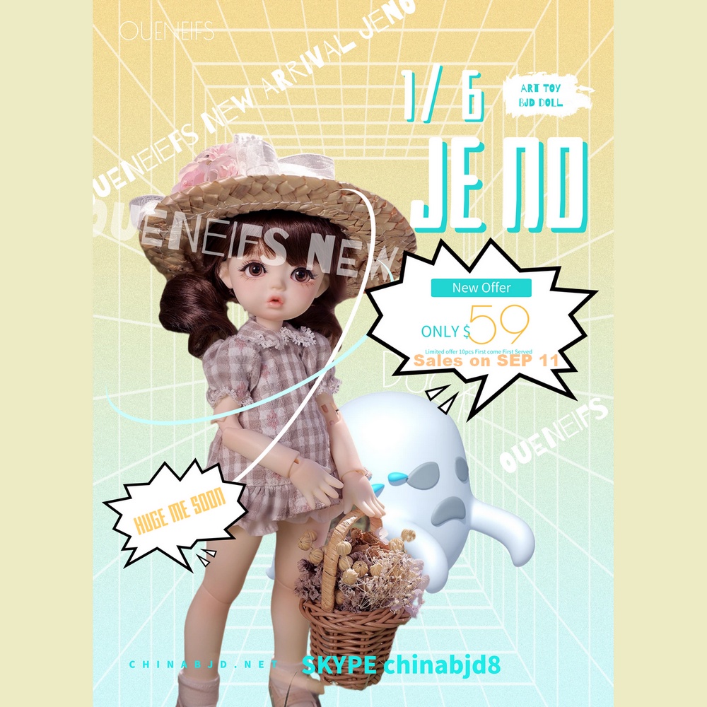 Bjd 娃娃 1/6 Jeno 與 Nova 身體郊遊女孩草帽和格子襯衫樹脂藝術玩具兒童驚喜 | 蝦皮購物