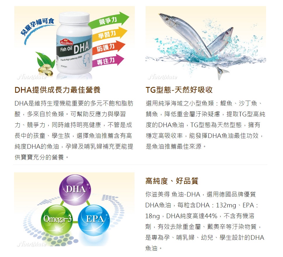 【Nutrimate 你滋美得】魚油DHA(90顆/瓶) | 蝦皮購物