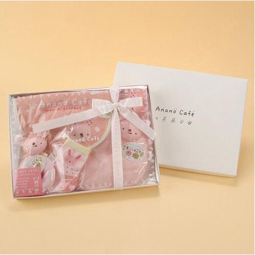 日本製 Anano Cafe-新生兒 彌月禮盒 5件組(粉紅色)(女寶款) 全新 | 蝦皮購物