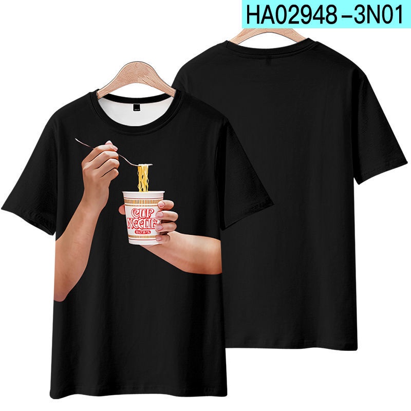 日清pao mian抖音網紅潮流搞怪個性特色短袖吃麵趣味t恤短袖泡麵圓領情侶短袖男女衣服 上衣T 男女款T | 蝦皮購物