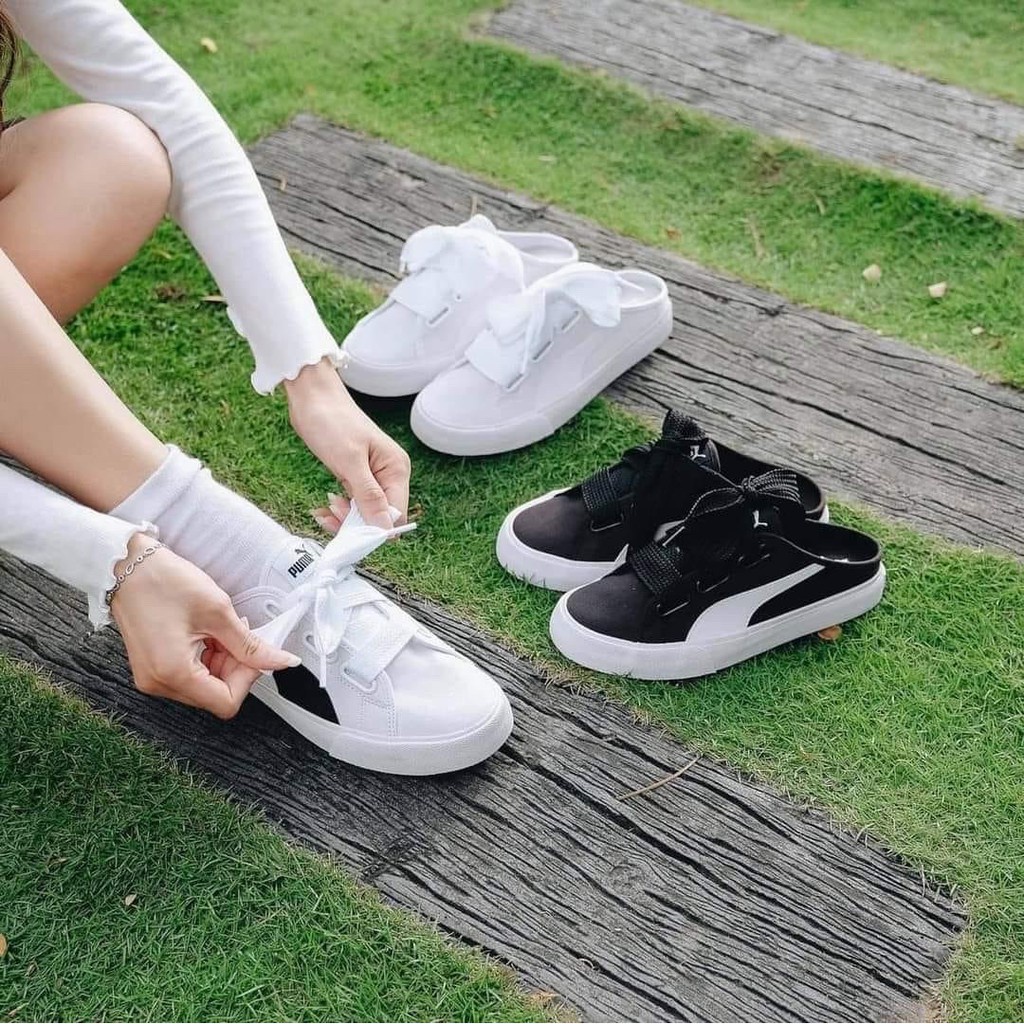 -ES- 現貨+預購 三色 Puma Bari Mule Ribbon 緞帶 蝴蝶結 懶人鞋 穆勒鞋 382331-03 | 蝦皮購物