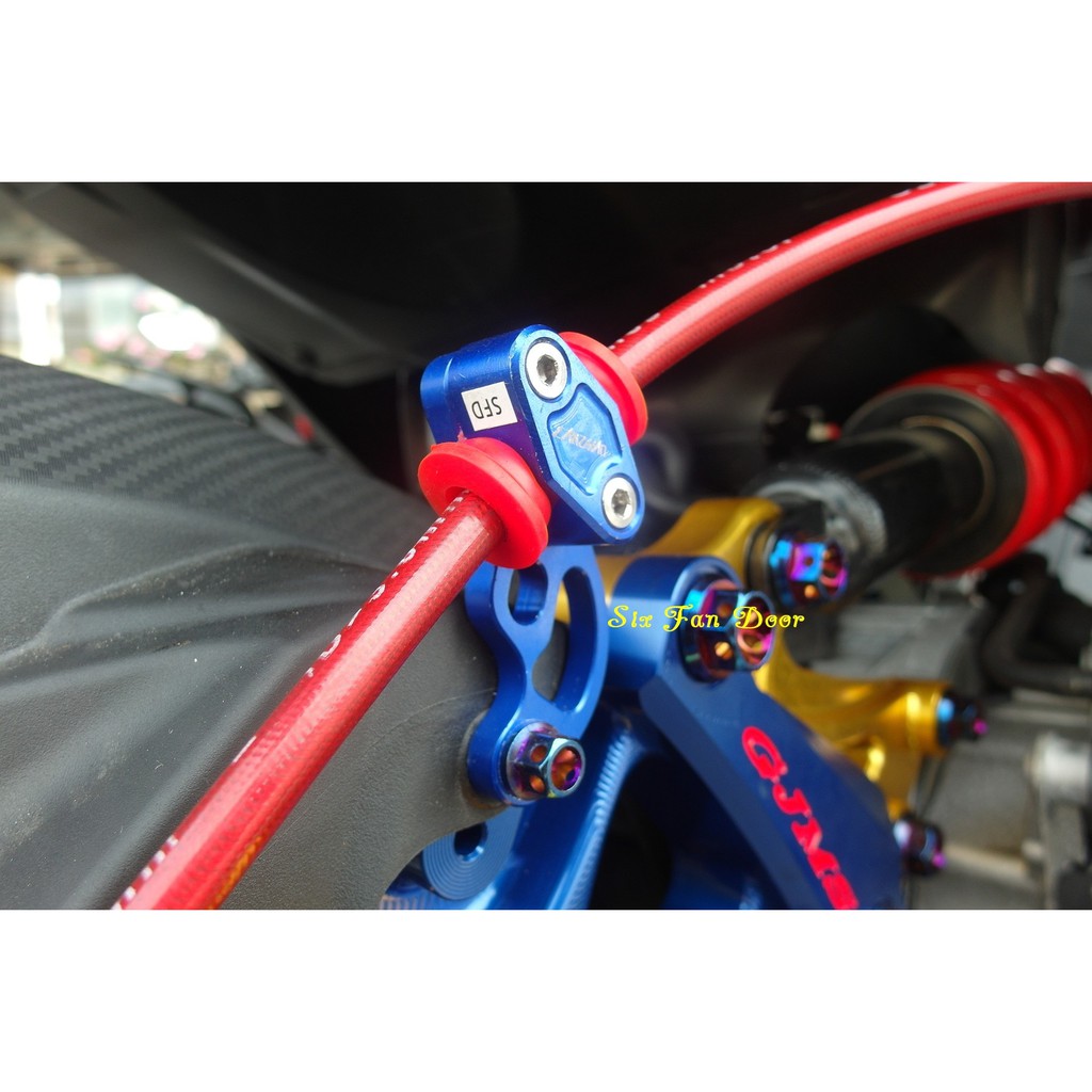 『六扇門』SFD FORCE SMAX ABS 油管支架 金屬油管 支架 油管 廢油管 碼表線 煞車線 鋁合金 鈦螺絲 | 蝦皮購物