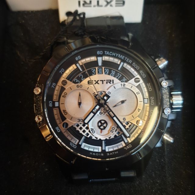 extri 三眼錶 850元 黑玫瑰金 特價 限量一隻 | 蝦皮購物