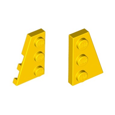 磚家 LEGO 樂高 黃色 Wedge Plate 3x2 Right Left 43723 43722 1組 | 蝦皮購物