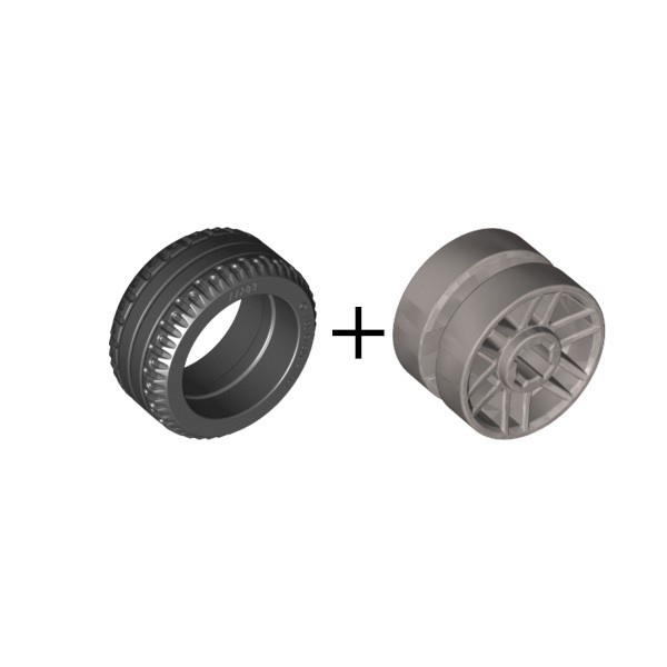 LEGO 樂高 黑色 輪胎 6029208 11209 + 平光銀 輪框 6218226 11208 | 蝦皮購物