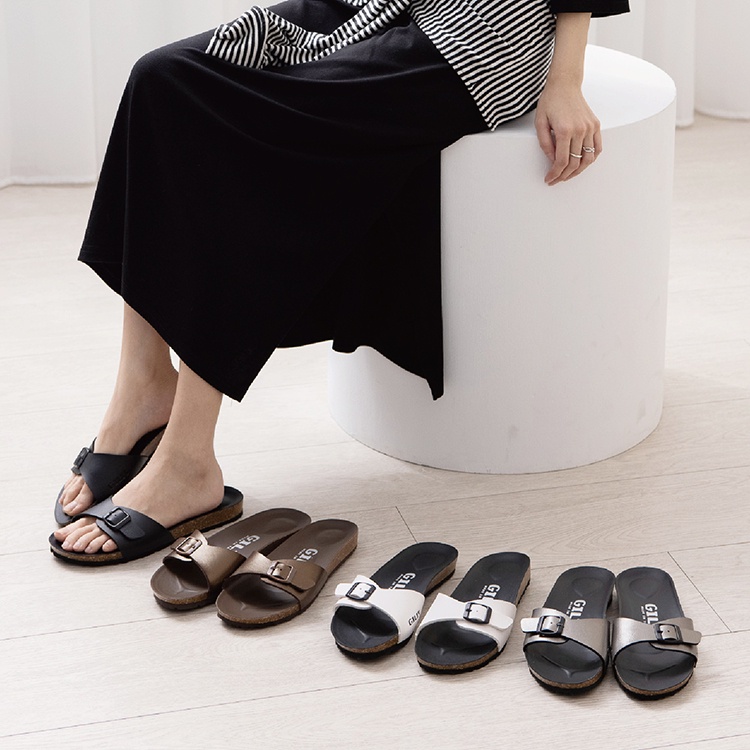 GILIS-MIT方扣平底拖鞋(女) 拖鞋 勃肯拖鞋 推薦款 平底 休閒 休閒拖鞋 涼鞋 | 蝦皮購物