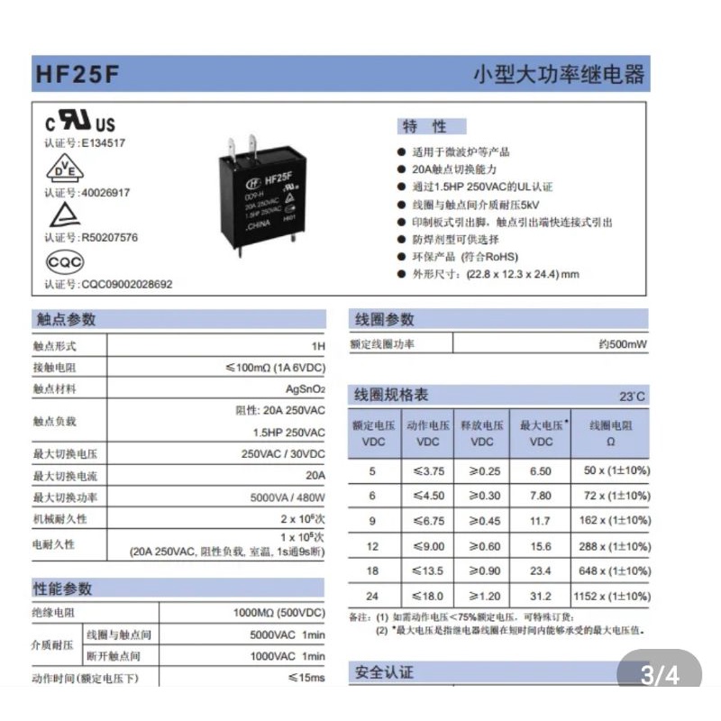 台灣現貨可當天發全新原装 HF25F JQC-25F018-H(555) 18V 20A 繼電器3脚 國際牌微波爐專用 | 蝦皮購物