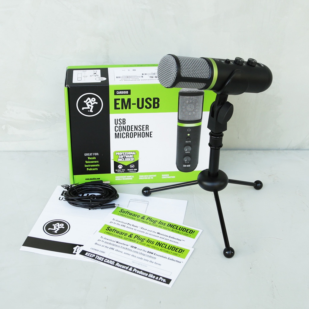 【六絃樂器】全新 Mackie EM-USB USB 大振膜 電容麥克風 附腳架 USB線 直播 錄音 ⏰限時折扣🔥 | 蝦皮購物