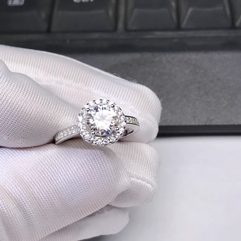 #公主圓包# S925純銀 50分1克拉2克拉 GRA證書莫桑鑽 一證一腰碼秒過鑽筆八心八箭 梅花切 王炸 | 蝦皮購物