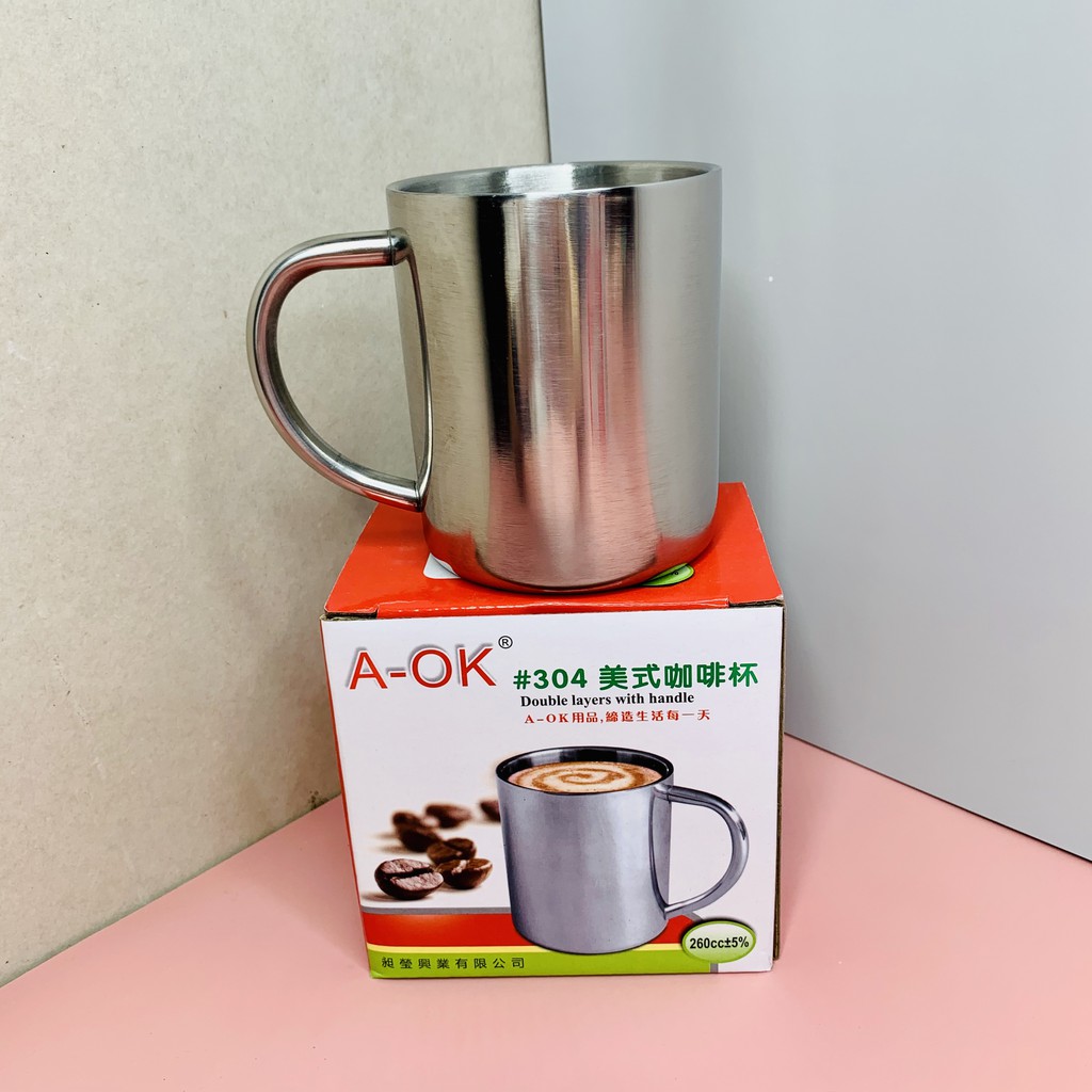 咖啡杯 AOK304不鏽鋼雙層隔熱美式咖啡杯 隔熱杯 咖啡杯 不鏽鋼杯 口杯 水杯 防燙杯 露營杯 杯子 不鏽鋼杯 | 蝦皮購物