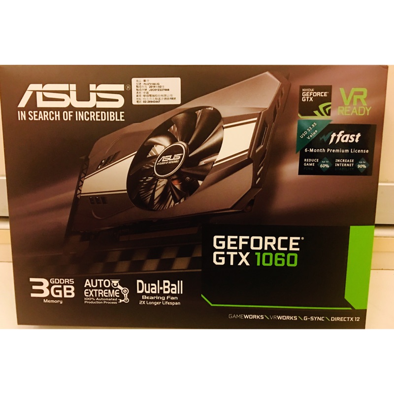 Asus 顯卡 PH-GTX1060-3G 全新未拆 登入4年保固 | 蝦皮購物
