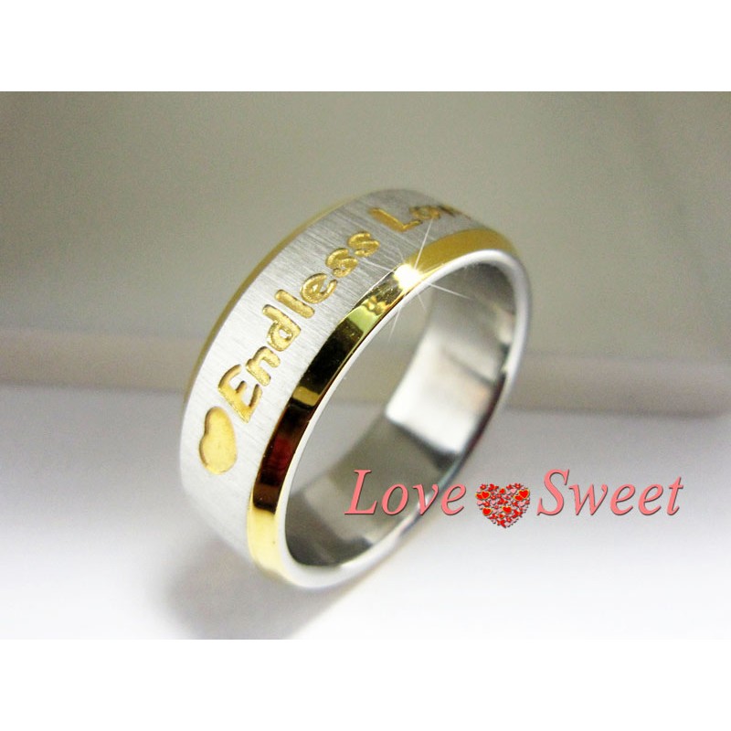 ★GJ-1004★ EnDlEsS lOvE 幸福戀曲 CP 鋼戒 對戒 316L鈦鋼 | 蝦皮購物