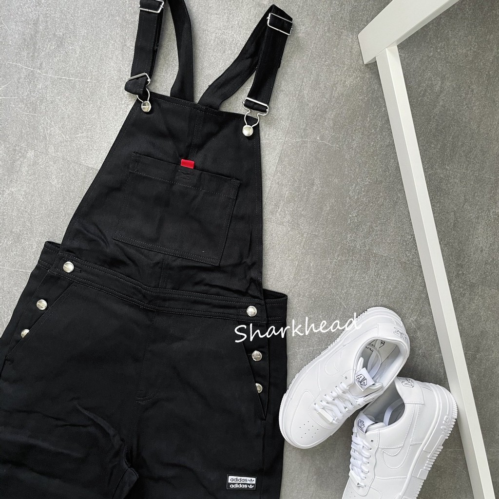 【Sharkhead】現貨 Adidas Originals 吊帶褲 長褲 工作褲 連身褲 愛迪達 黑 GD3877 女 | 蝦皮購物
