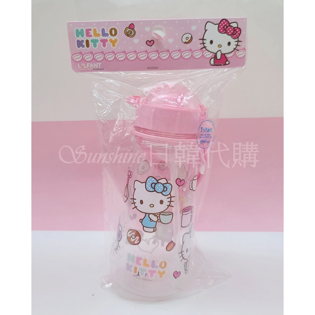 台灣現貨 韓國製造 HELLO KITTY 三麗鷗 凱蒂貓 吸管水壺 冷水壺 水壺 兒童水壺 tritan 450ml | 蝦皮購物