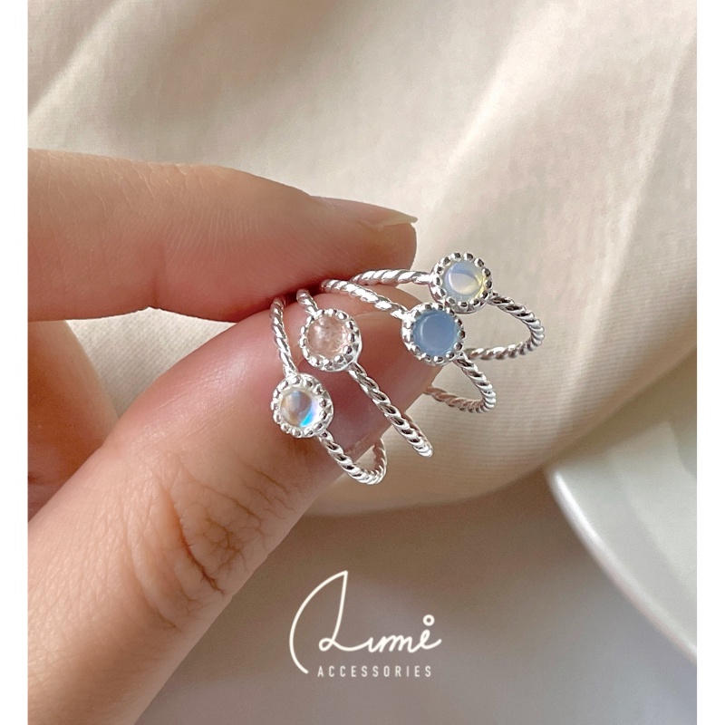 [ALUMI] 迷你水晶戒指｜S925純銀 水晶礦石 療癒開運 戒指 飾品 細戒 純銀戒指 | 蝦皮購物