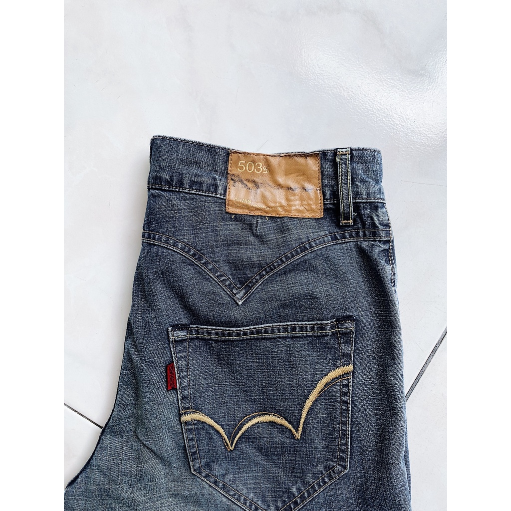 edwin / 503ss W31淺藍昏黃薄料 古著中低腰丹寧牛仔長褲 vintage | 蝦皮購物