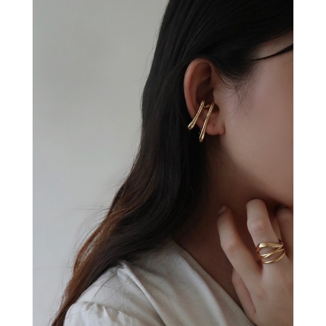 Bouble layer normcore earcuff 雙層極簡風 耳骨夾現貨 | 蝦皮購物