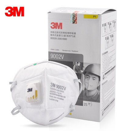 3M 9002V P1折疊式防塵口罩/頭帶式/有呼吸閥(PM2.5 防毒面具口罩 粉塵) 3入/包 | 蝦皮購物