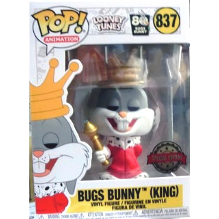 {克拉克玩具} FUNKO POP Bugs Bunny 837 兔巴哥 兔寶寶80週年 國王 兔寶寶 | 蝦皮購物