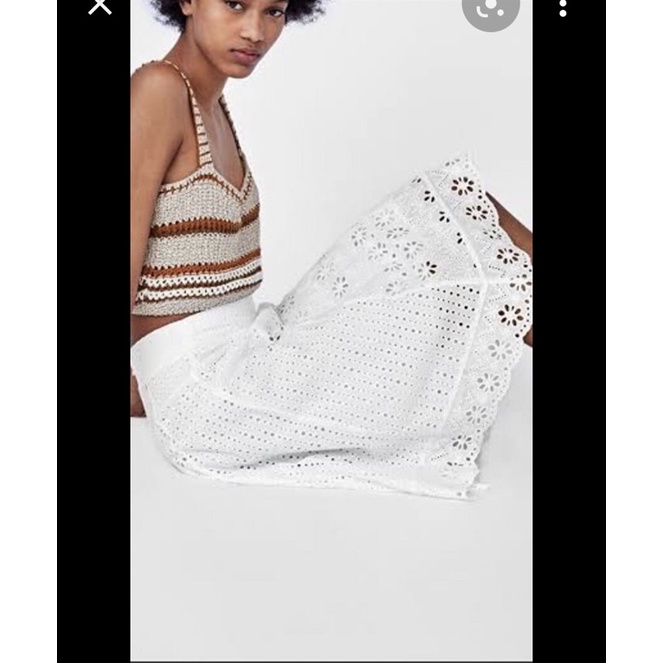 Zara 蕾絲布蕾雕花及膝裙 原價1490 | 蝦皮購物