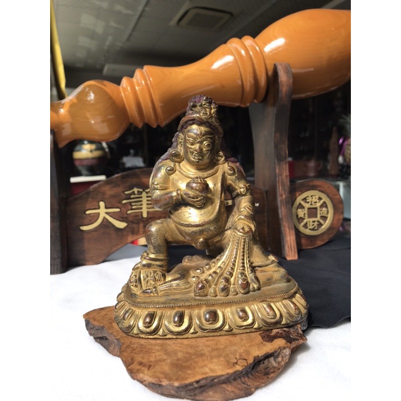 早期收藏老件文物西藏鎏金藏傳佛教密宗佛像黑財神 | 蝦皮購物