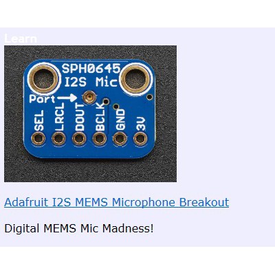 ada3421，Adafruit原廠 I2S MEMS Microphone 模組 - SPH0645LM4H晶片 | 蝦皮購物