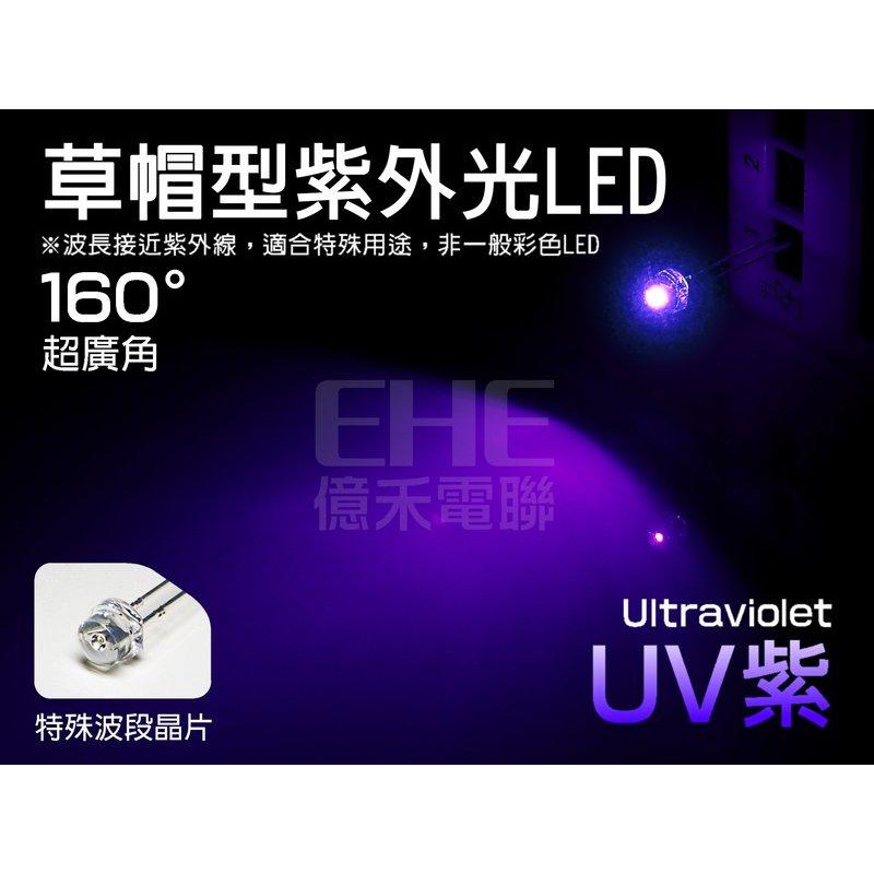 EHE】特殊草帽廣角型UV紫外線160度LED，波長400nm 】S5H16U3】發光二極體。適自製UVA檢驗光源 | 蝦皮購物