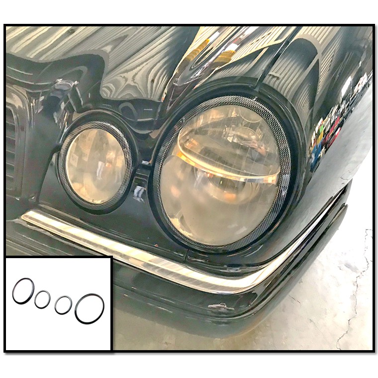圓夢工廠 Benz W210 E200 E220 E230 E240 E280 E320 改裝 碳纖紋 車燈框 前燈框 | 蝦皮購物