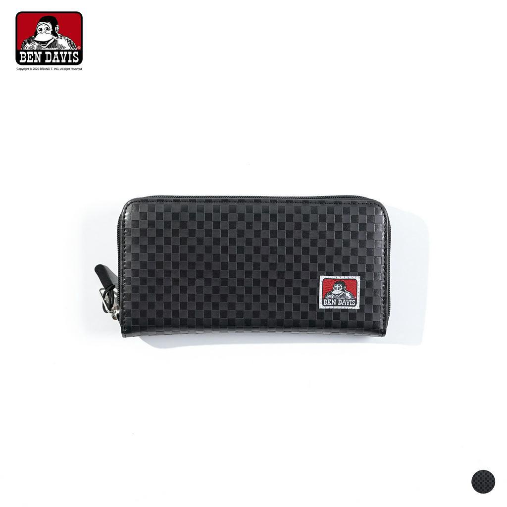 BEN DAVIS LONG WALLET CHECK 長夾 錢包 棋盤格紋 皮革 拉鍊錢包 皮夾 | 蝦皮購物
