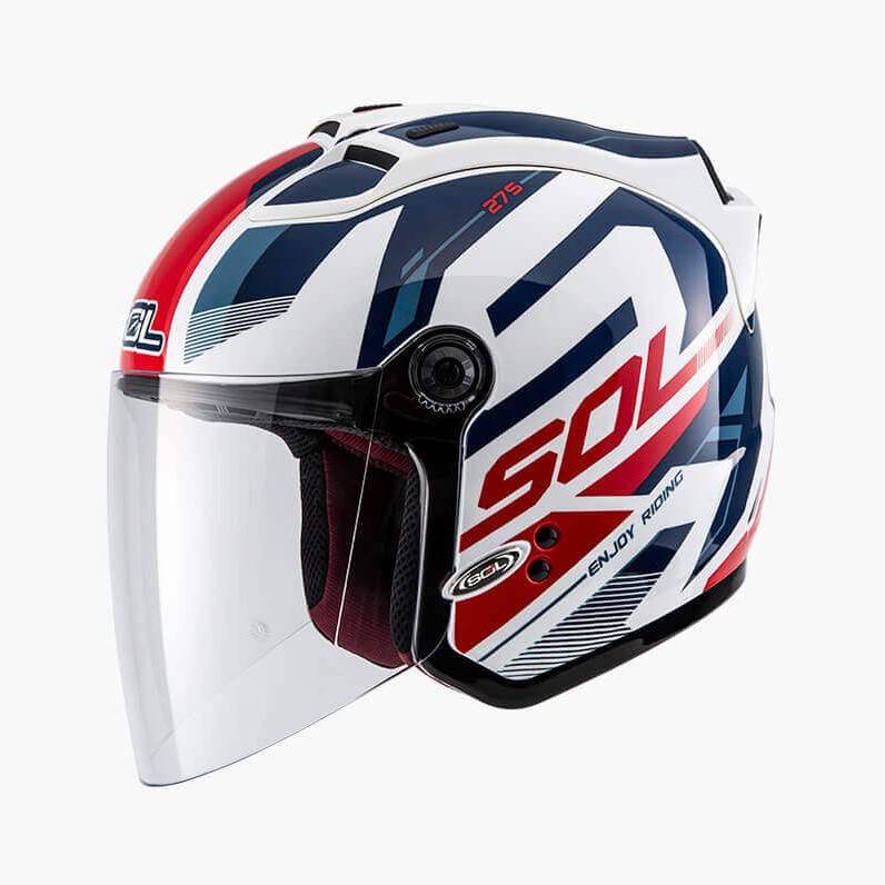 SOL 安全帽 27S SL-27S 星艦 白藍紅 半罩 3/4罩 通風透氣 雙D扣 抗UV | 蝦皮購物